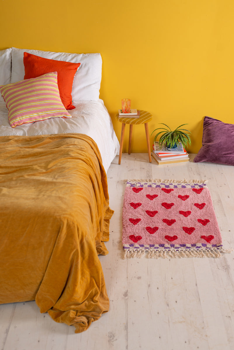 Agatha Pink & Red Heart Recycled Cotton Rug – Ian Snow Ltd