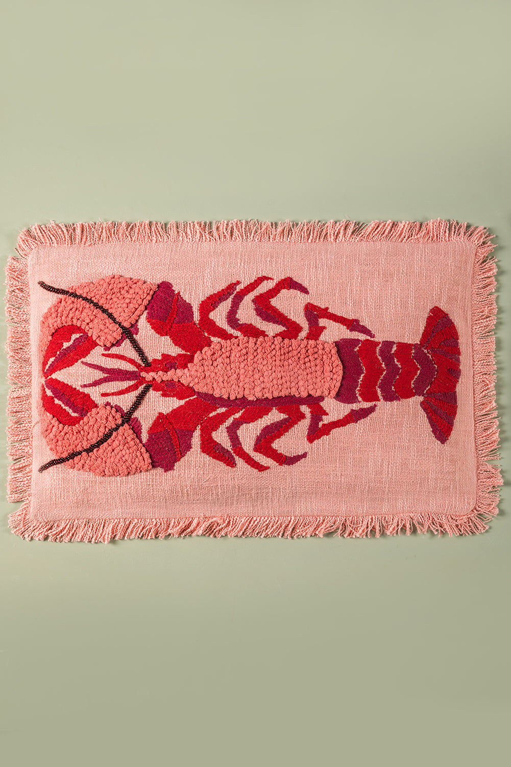 Lobster Embroidered & Tufted Pink Cushion Cover – Ian Snow Ltd