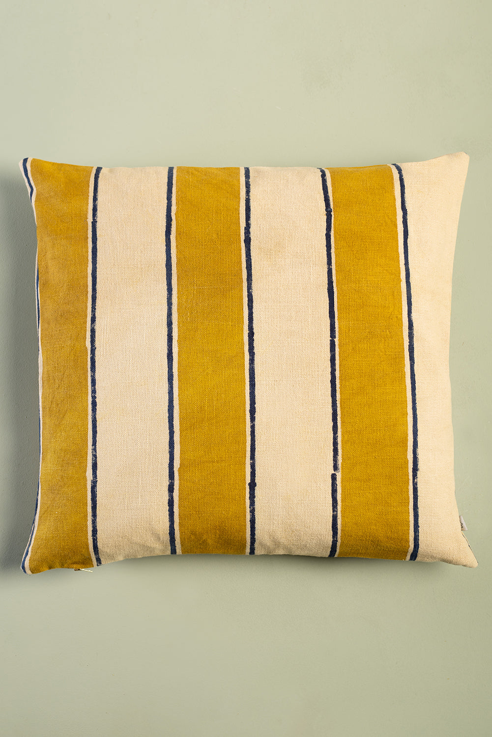 Mustard Stripe Block Print Cushion Cover – Ian Snow Ltd