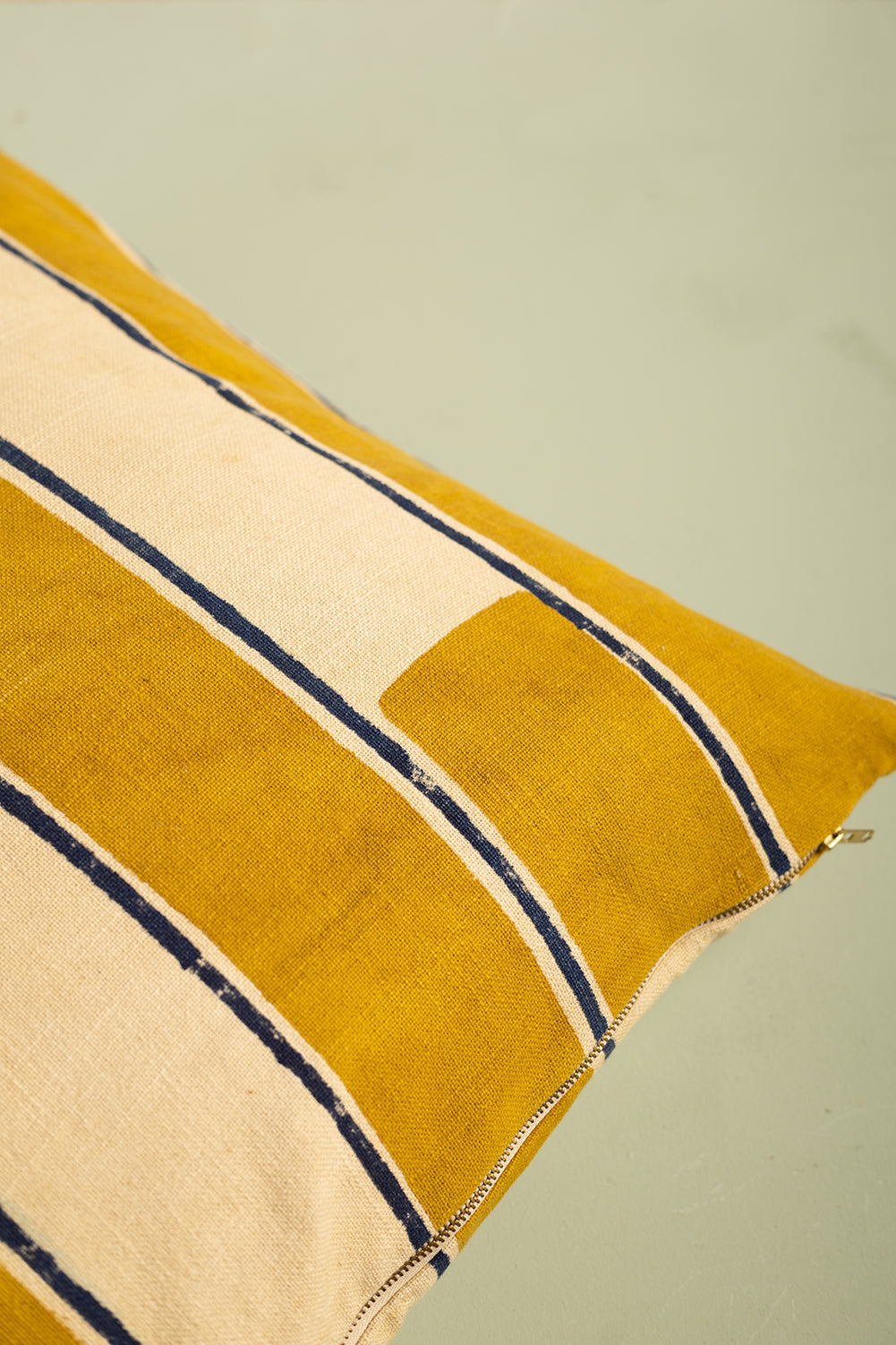 Mustard Stripe Block Print Cushion Cover – Ian Snow Ltd