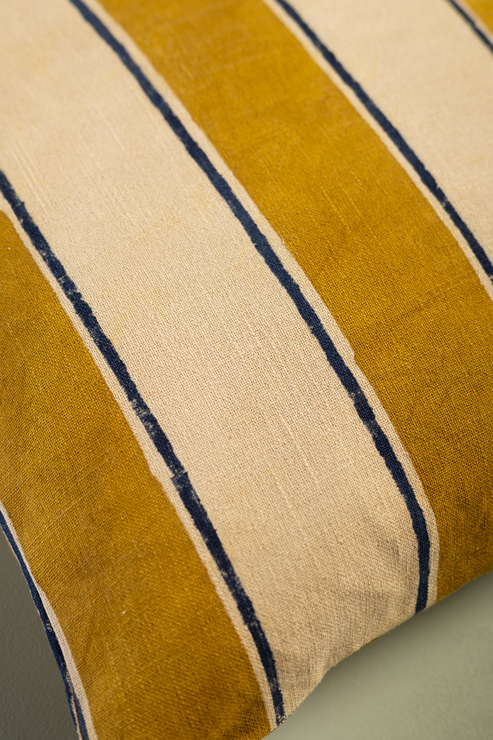 Mustard Stripe Block Print Cushion Cover – Ian Snow Ltd