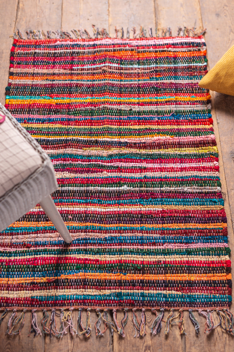 Multi-Coloured Rag Rug – Ian Snow Ltd