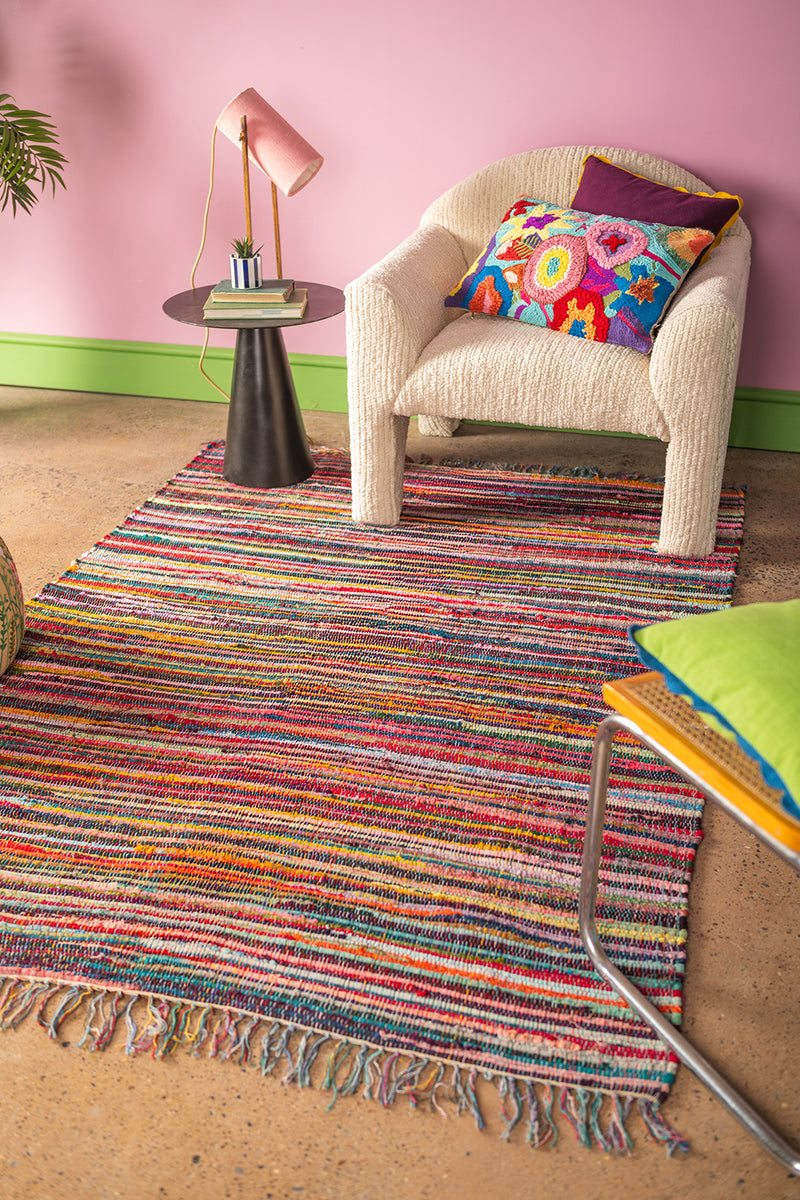 Multi-Coloured Rag Rug | Various Sizes Available – Ian Snow Ltd
