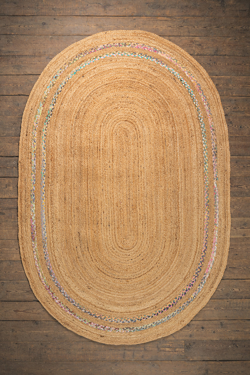 Jute & Pastel Large Oval Rug – Ian Snow Ltd