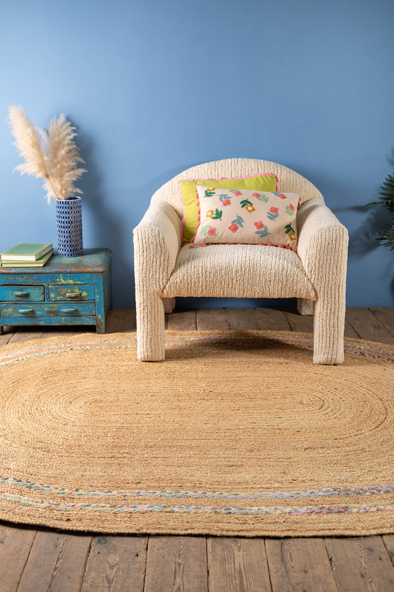 Jute & Pastel Large Oval Rug – Ian Snow Ltd