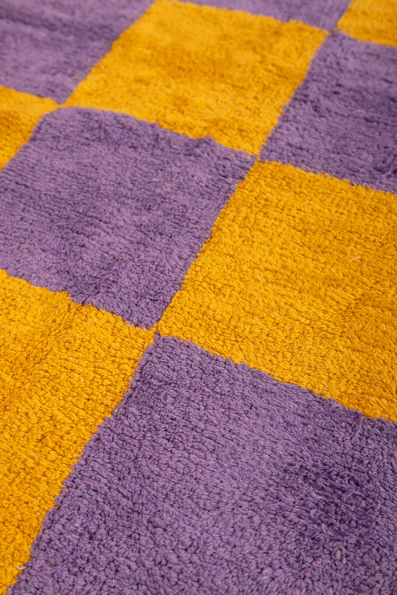 Ex Sample/Seconds Purple & Yellow Check with Arch Border Tufted Medium ...