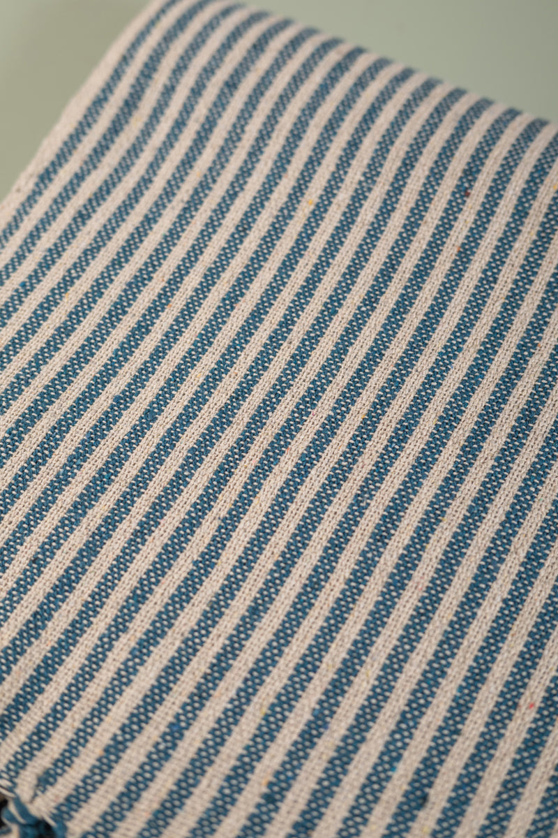 Blue Stripe 100% Recycled Cotton Throw – Ian Snow Ltd