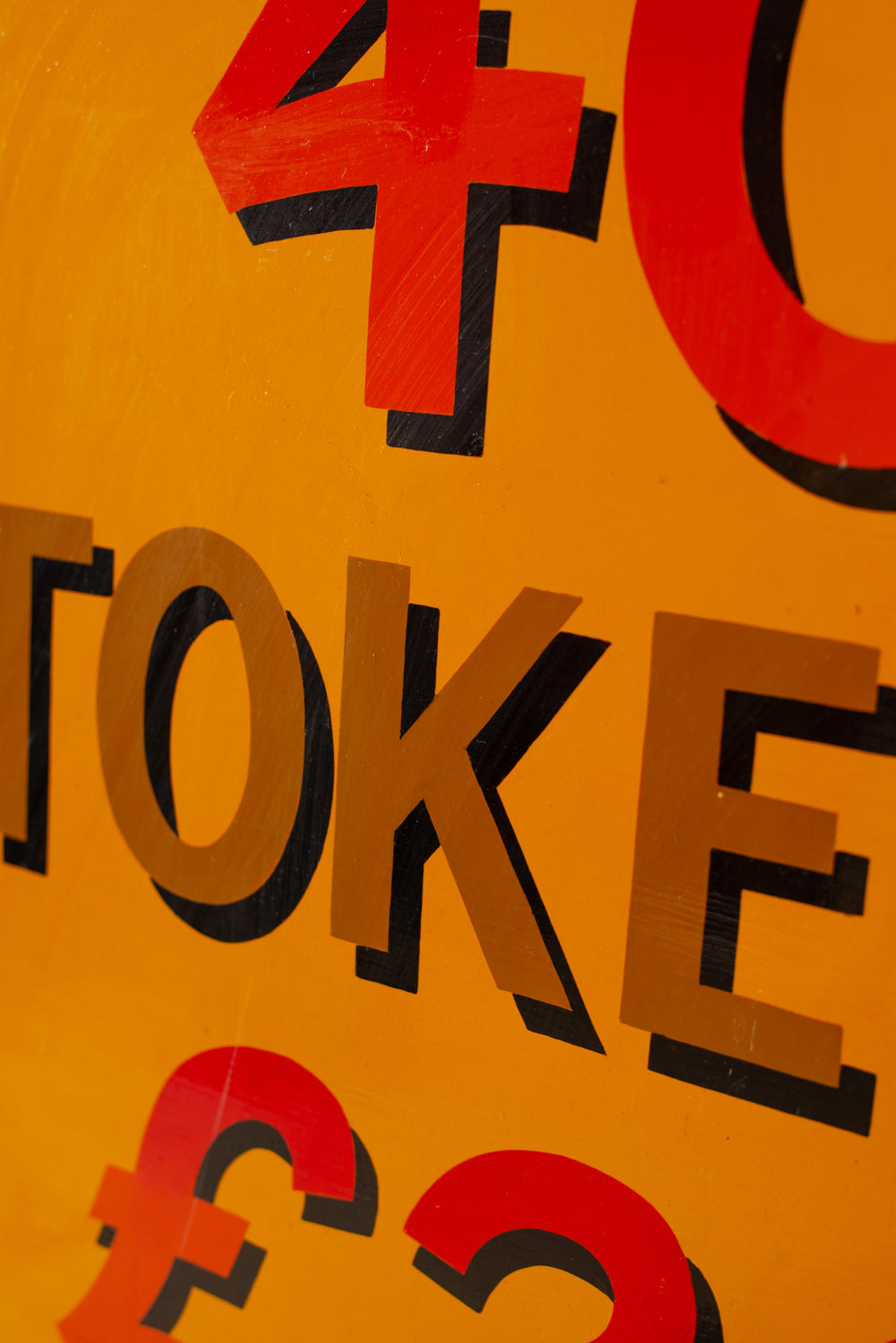 Portrait '40 Tokens' Fairground Sign – Ian Snow Ltd
