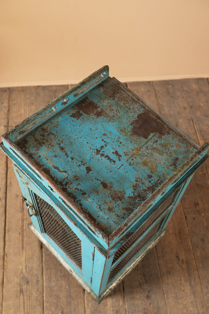Vintage Blue Jali Side Cabinet W:42cm D:40cm H:72cm – Ian Snow Ltd