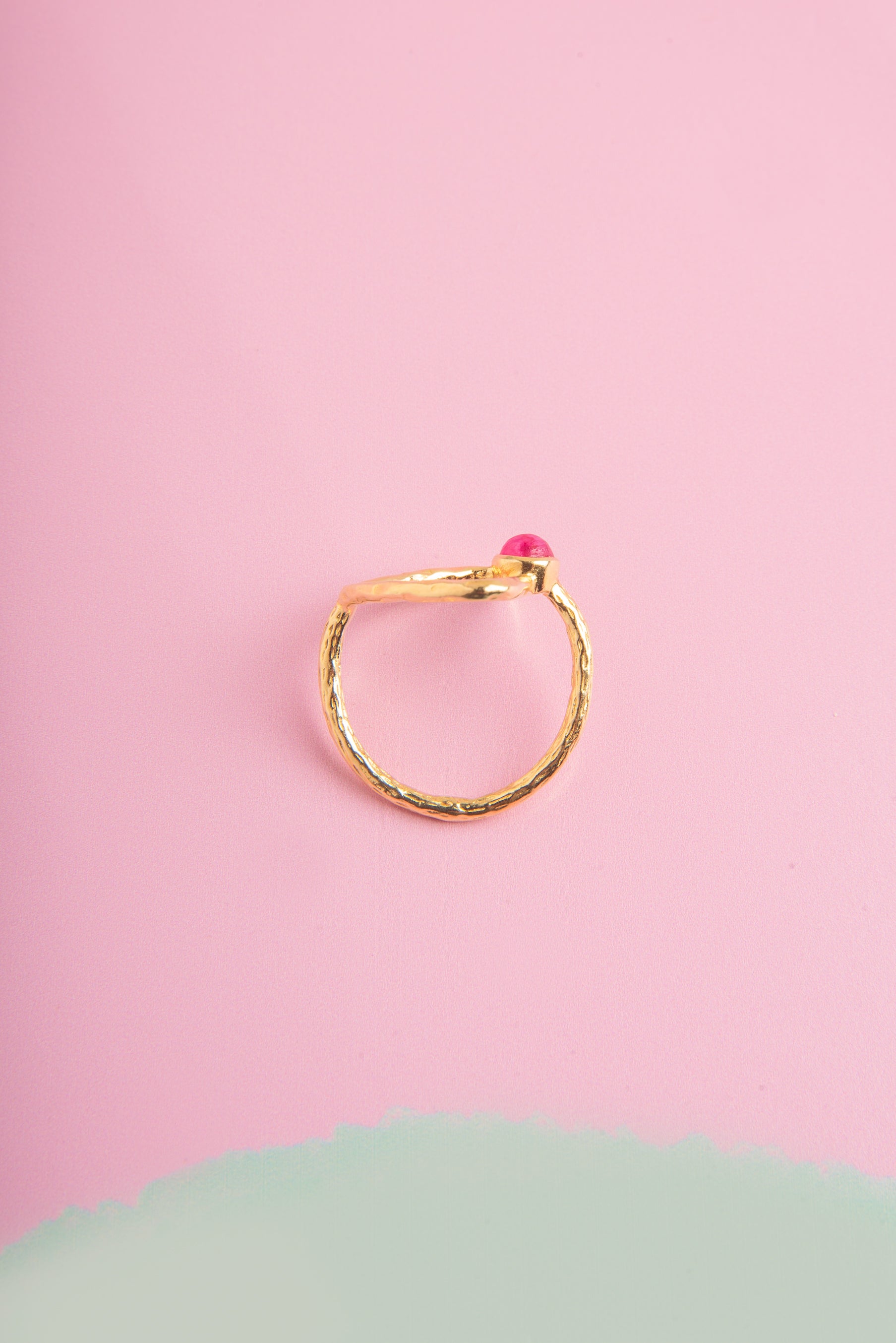 Disha Ruby Stone Gold Triangle Ring – Ian Snow Ltd