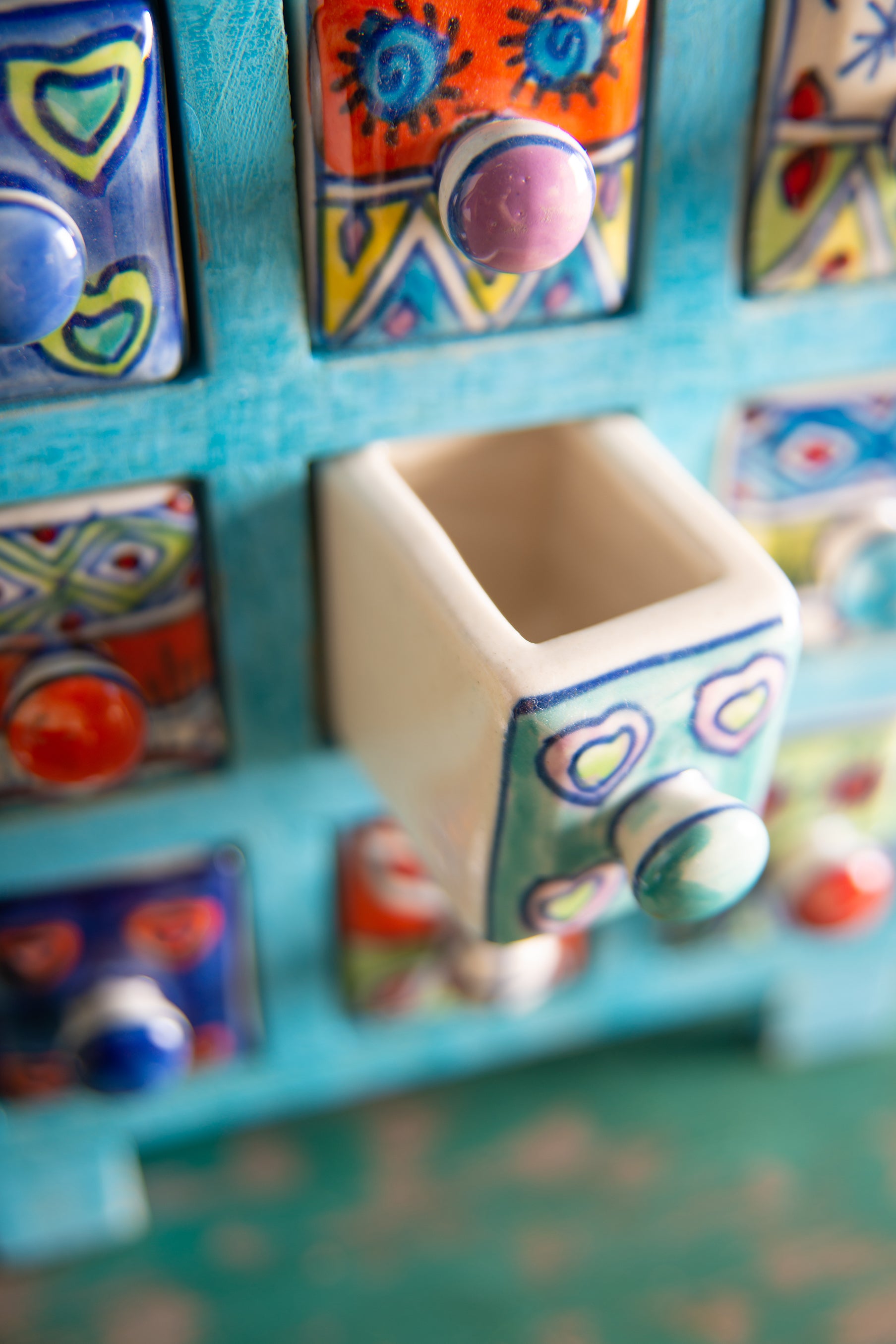Ceramic Mini Chest Made With Hand Painted Wood (9 Drawer) – Ian Snow Ltd